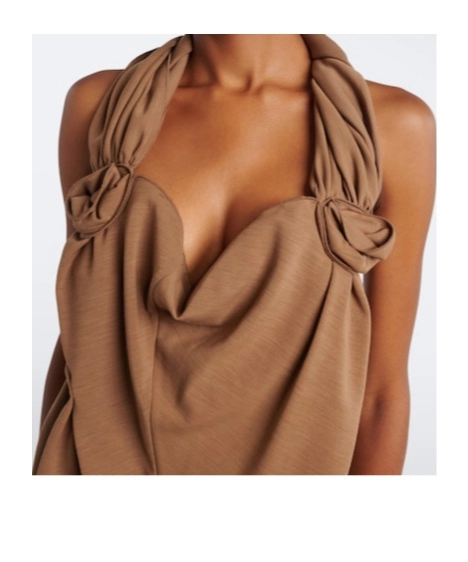 Magda Butrym Floral Appliqué Wool-blend Gown - Brown