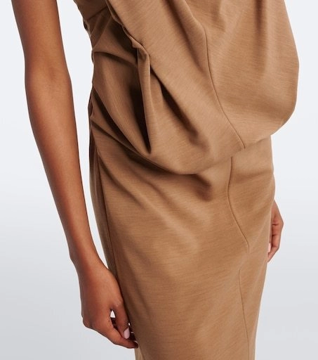 Magda Butrym Floral Appliqué Wool-blend Gown - Brown