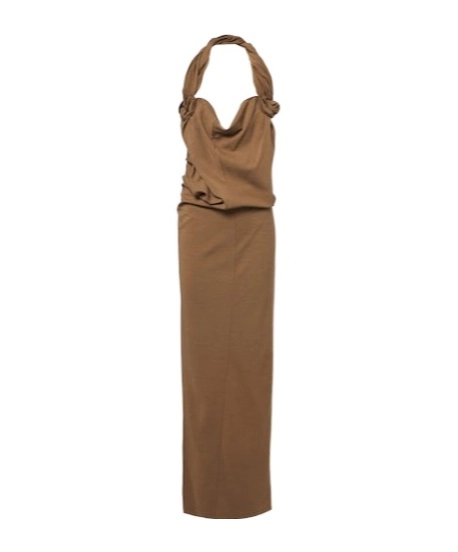 Magda Butrym Floral Appliqué Wool-blend Gown - Brown