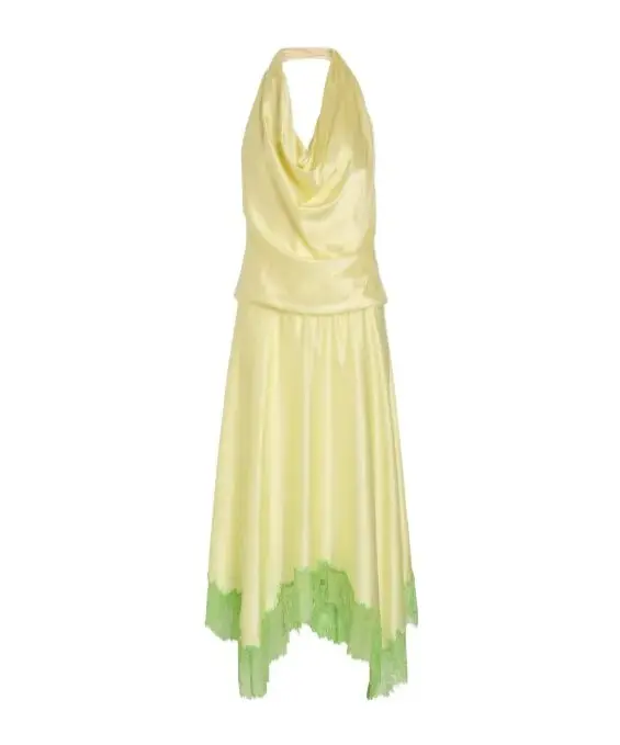 Staud Elira Midi Dress With Lace Trim