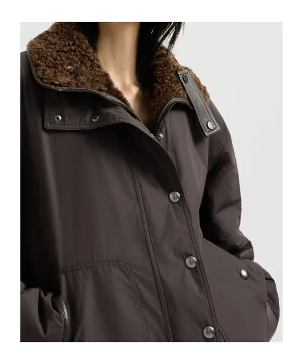 Brunello Cucinelli Fuzzy Reversible Jacket - Chocolate-colored