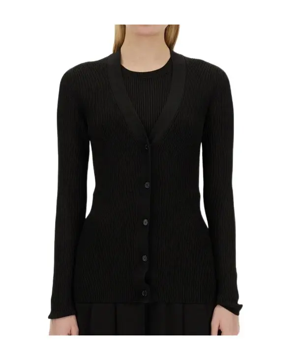Fabiana Filippi Ribbed V-neck Long-sleeved Sweater