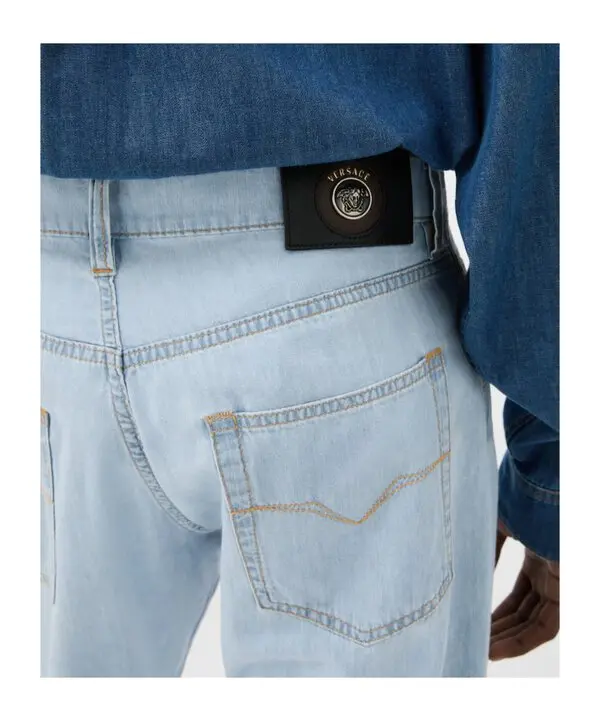 Versace Straight Leg Chambray Jeans