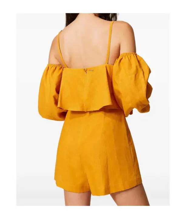 TWINSET Lace Trim Off-the-shoulder Ruffled Jumpsuit
