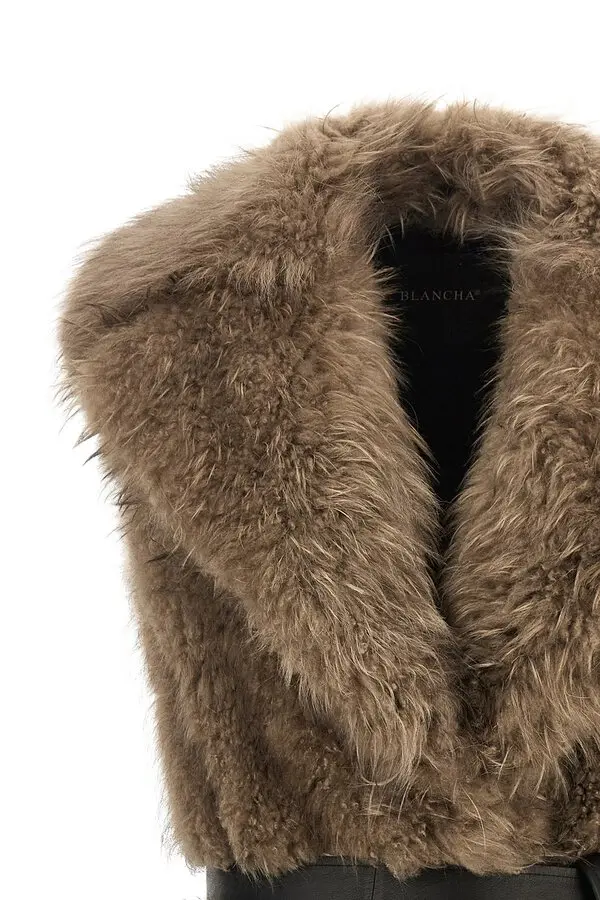 BLANCHA Tipping Vest With Shawl Collar And Belt