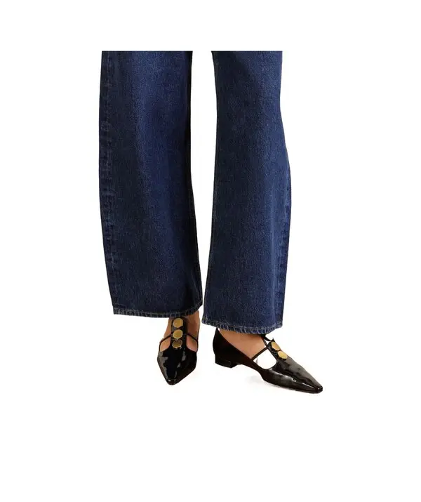 Manolo Blahnik Embellished Patent-leather Flats