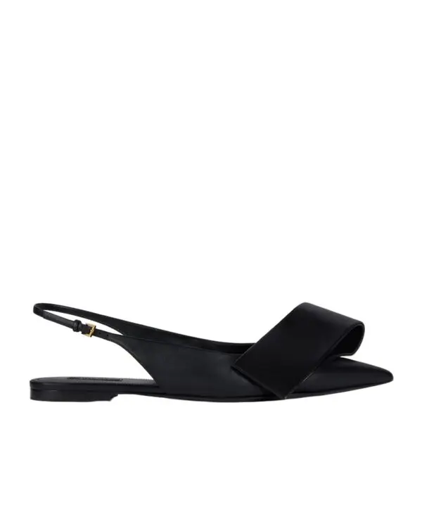 Givenchy Twisted Ribbon Flat Slingbacks In Leather