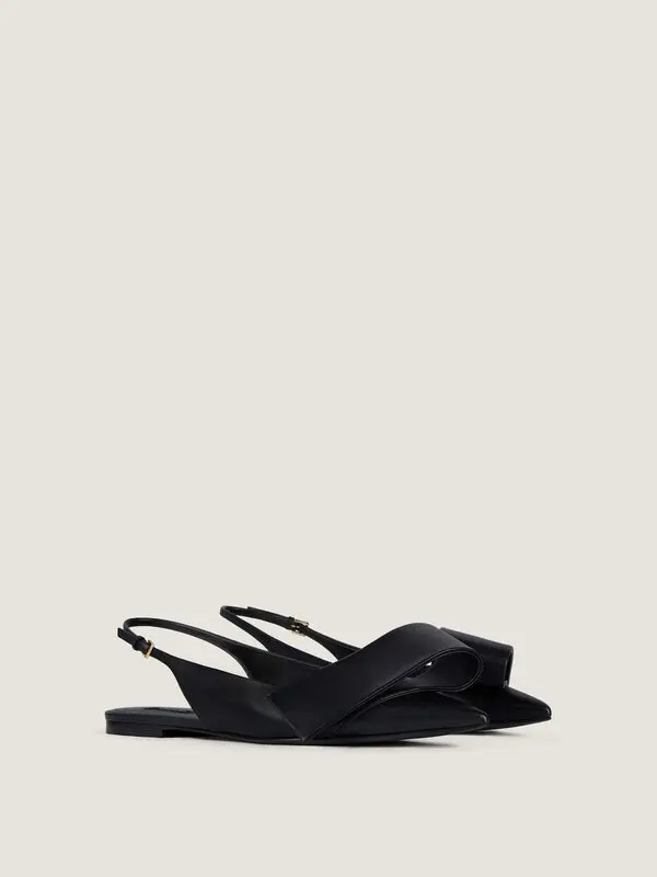 Givenchy Twisted Ribbon Flat Slingbacks In Leather
