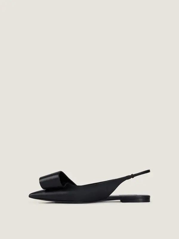 Givenchy Twisted Ribbon Flat Slingbacks In Leather