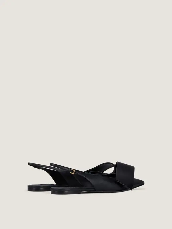 Givenchy Twisted Ribbon Flat Slingbacks In Leather