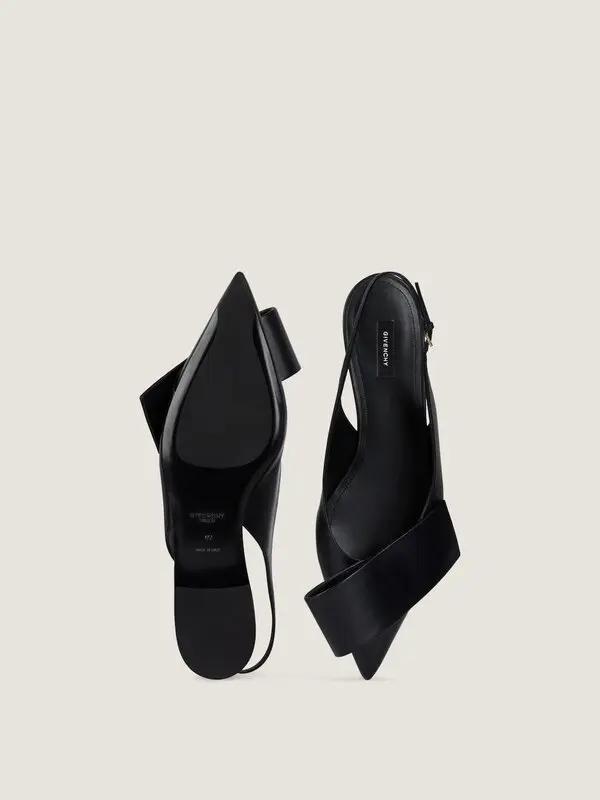 Givenchy Twisted Ribbon Flat Slingbacks In Leather