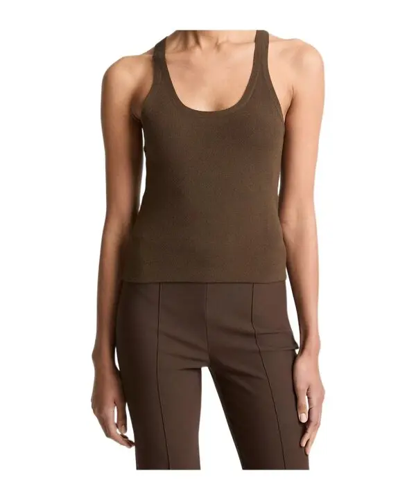Vince Scoop-neck Ribbed Tank Top