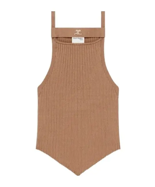 COURREGES Rib-knit Asymmetric Tank Top