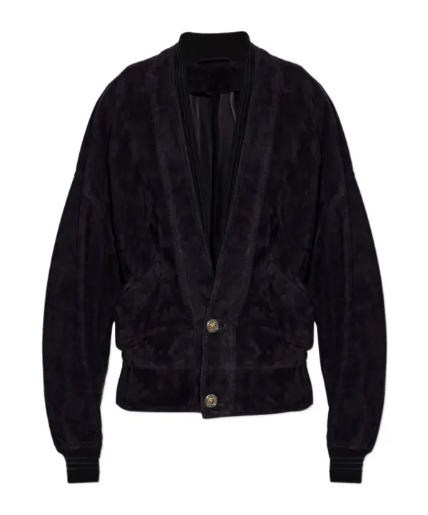 Versace Long-sleeved Leather Jacket