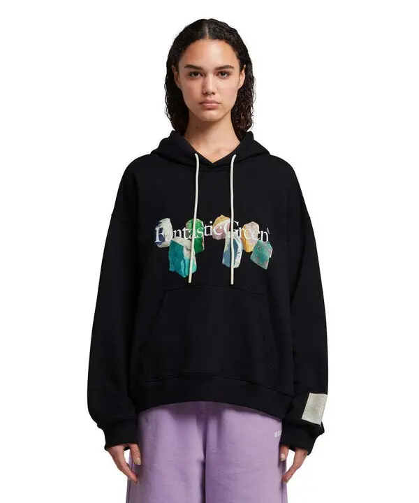 MSGM Slogan-print Organic-cotton Hoodie