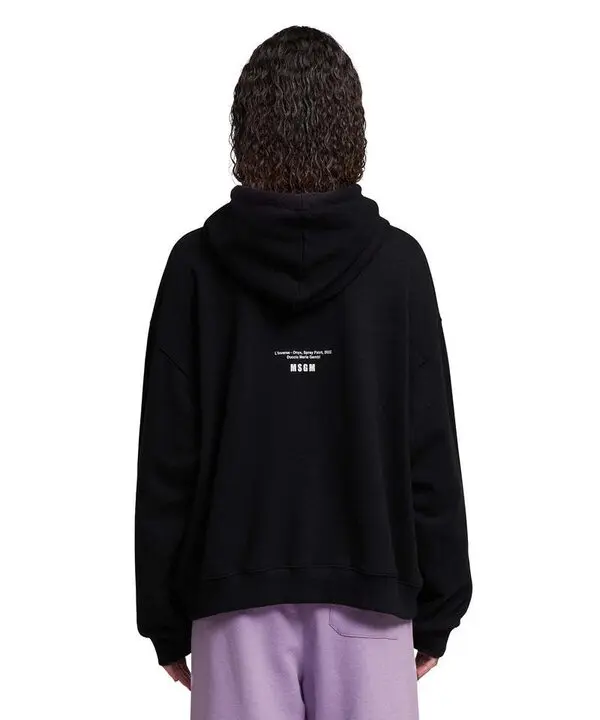 MSGM Slogan-print Organic-cotton Hoodie
