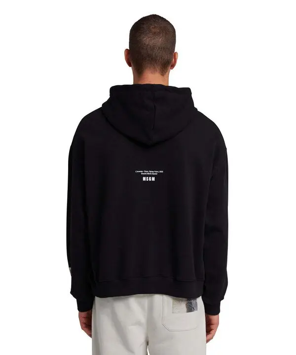 MSGM Slogan-print Organic-cotton Hoodie