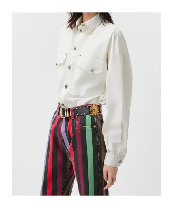 Versace Cotton Poplin Shirt With Medusa Hardware