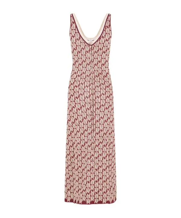 Rabanne Monogram-pattern Scoop-neck Dress - Nude