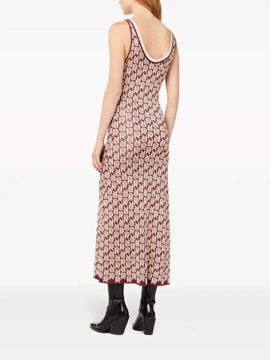 Rabanne Monogram-pattern Scoop-neck Dress