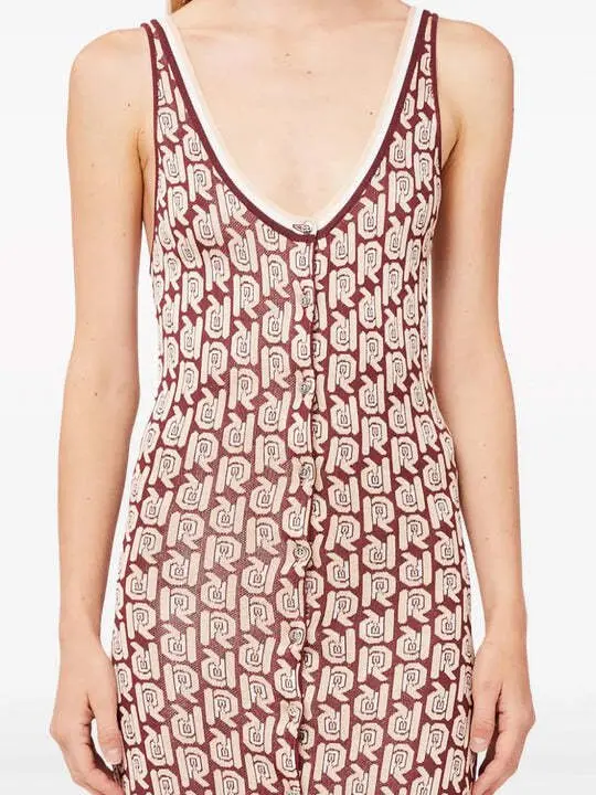 Rabanne Monogram-pattern Scoop-neck Dress