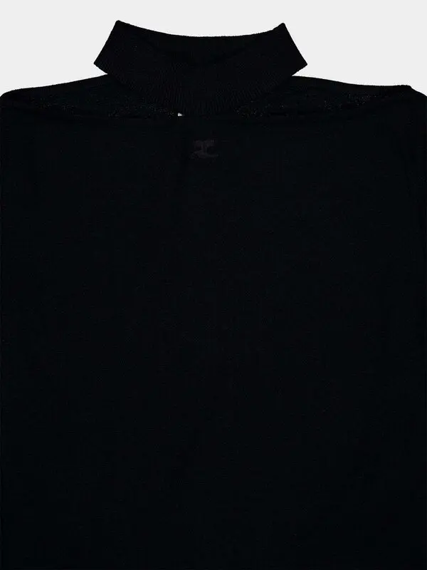 COURREGES Cut-out Merino Wool T-shirt