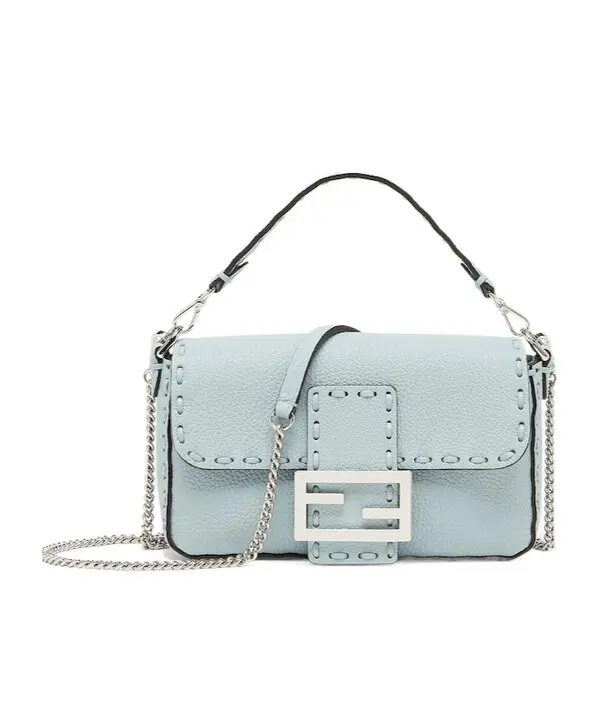 Fendi Baguette Mini Logo Plaque Tote Bag