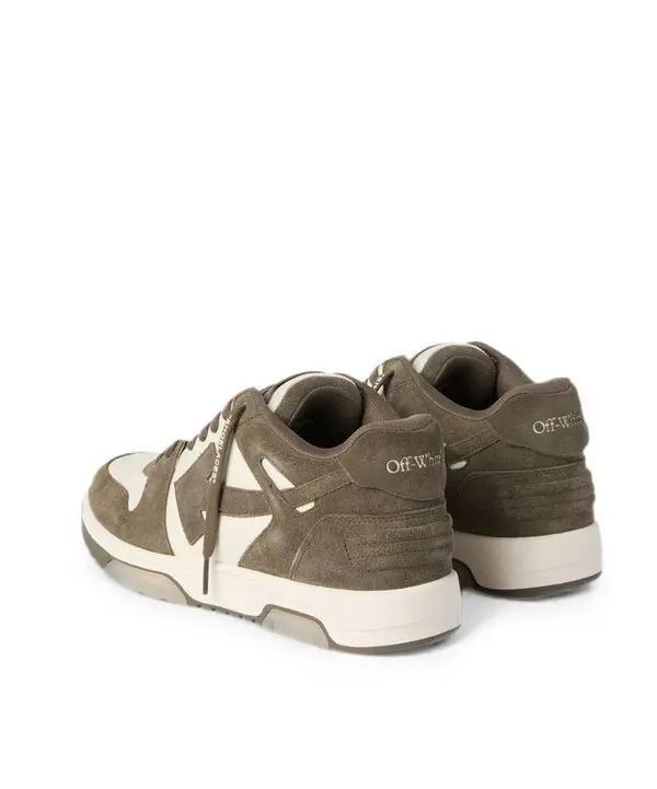 Off-White Round Toe Lace Up Sneakers - No