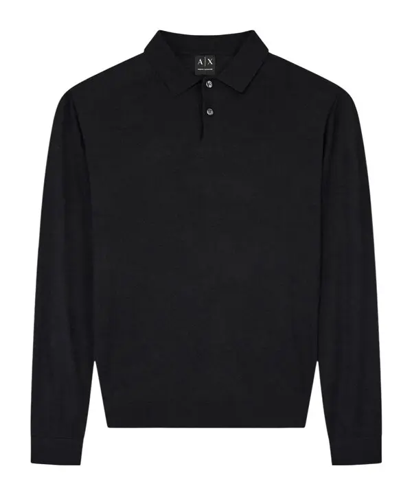 Armani Exchange Long-sleeve Knitted Polo Shirt