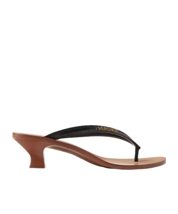 Versace Sophie Rubber Thong Sandals 40mm - Black