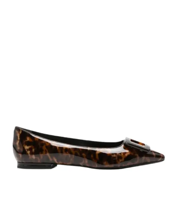 ROGER VIVIER Gommettine Pointed-toe Flats - Brown
