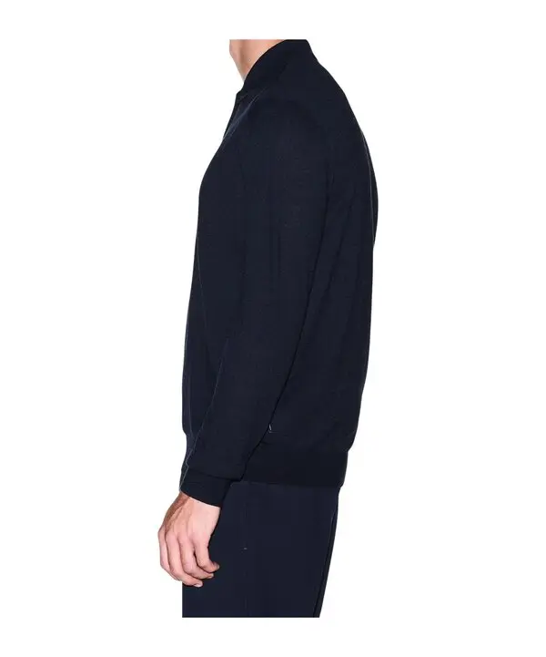 Armani Exchange Regular Fit Knit Polo In Lyocell Wool Mix