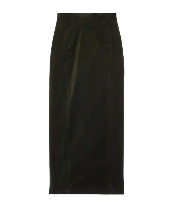 JIL SANDER High-waist Velvet Maxi Skirt - Utility