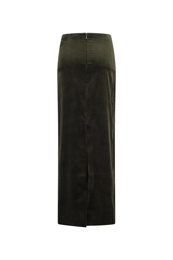 JIL SANDER High-waist Velvet Maxi Skirt - Utility