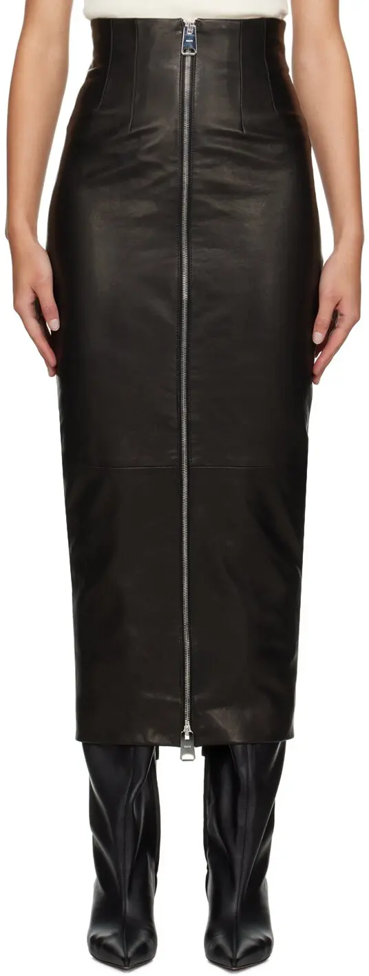 Khaite Ruddy Zipped Midi Skirt