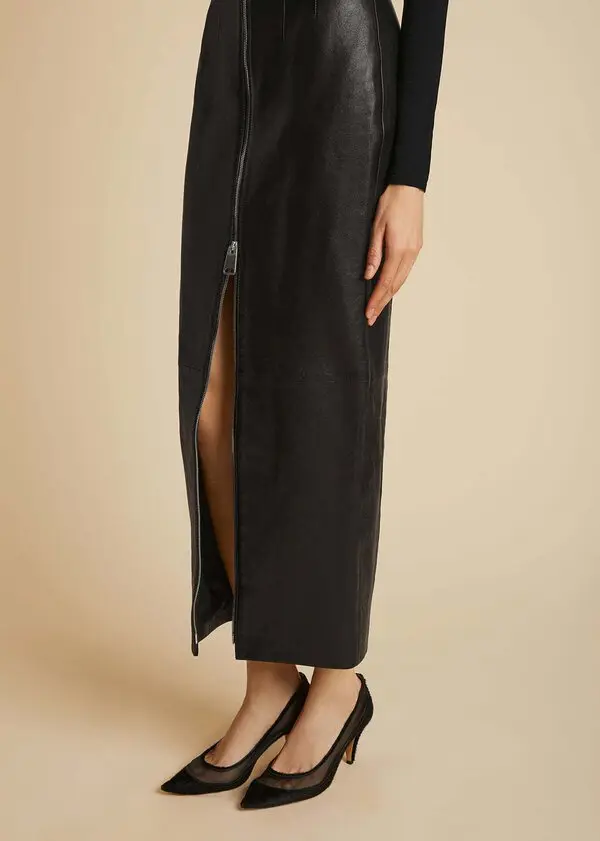 Khaite Ruddy Zipped Midi Skirt