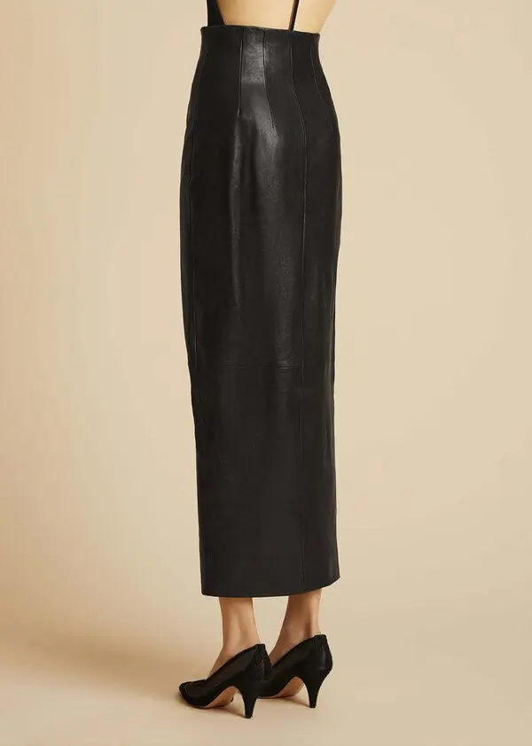 Khaite Ruddy Zipped Midi Skirt