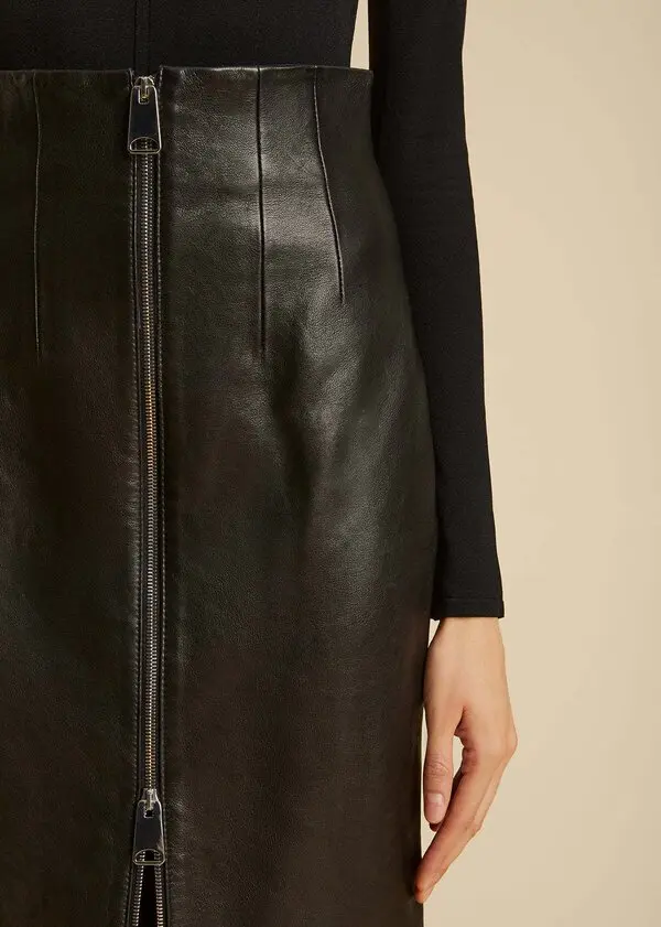Khaite Ruddy Zipped Midi Skirt