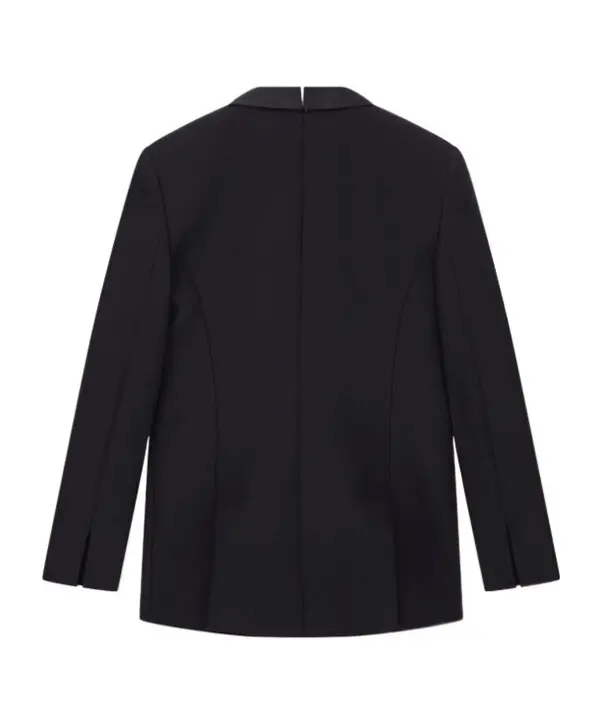 Giorgio Armani Single-breasted Satin Lapel Blazer - Black