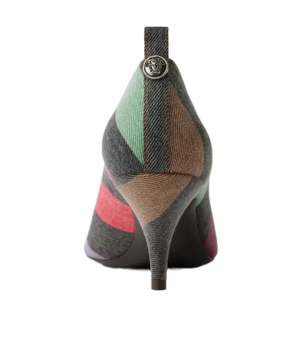 Versace Striped Kitten Heel Pumps - Multicolor