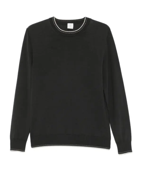 Eleventy Contrast-trim Wool Sweater