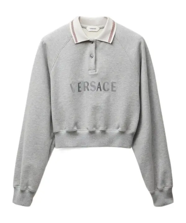 Versace Logo Embroidered Sweatshirt - Grey
