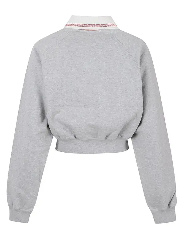 Versace Logo Embroidered Sweatshirt - Grey