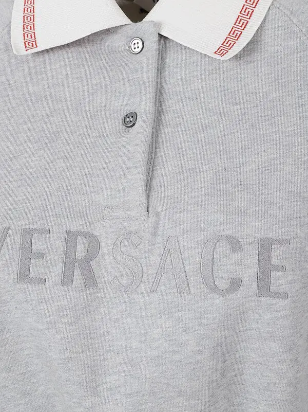 Versace Logo Embroidered Sweatshirt - Grey