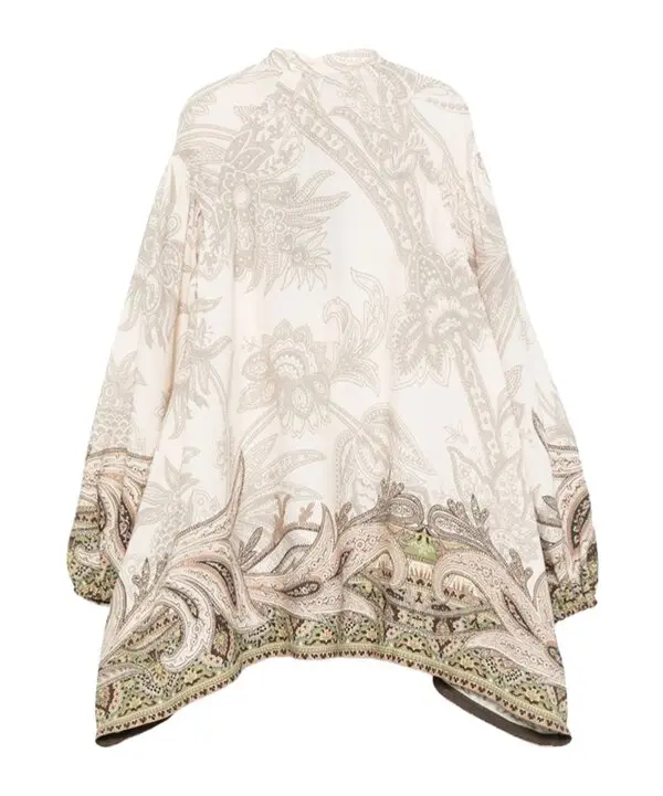 Etro Paisley Print Pegasus Embroidered High Neck Dress