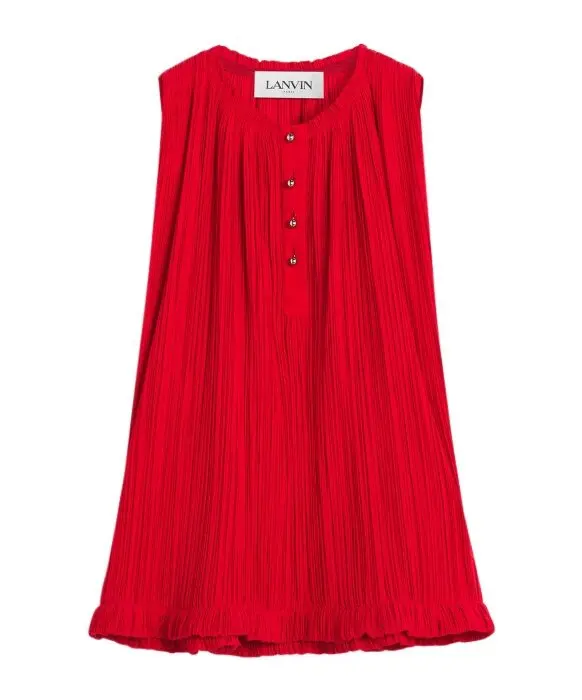LANVIN Crewneck Pleated Top