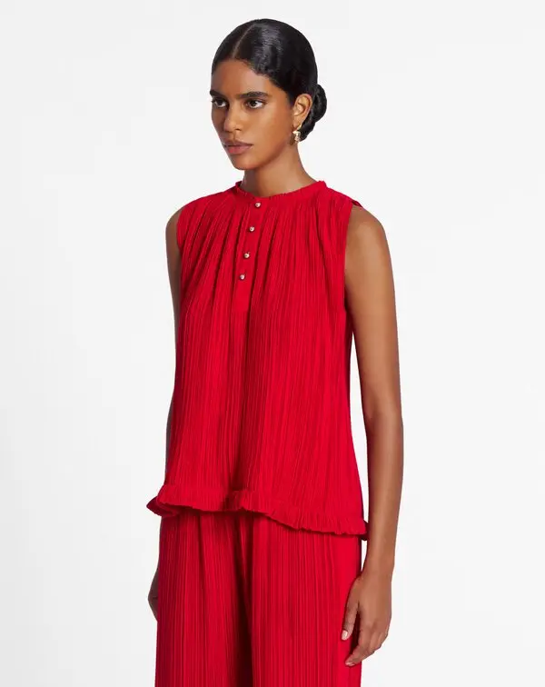 LANVIN Crewneck Pleated Top