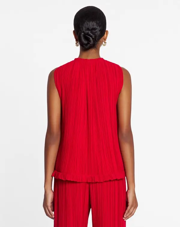 LANVIN Crewneck Pleated Top