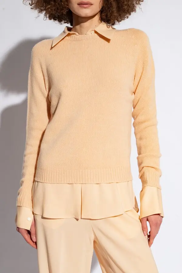 Fabiana Filippi Crewneck Knitted Jumper With Ribbed Trim