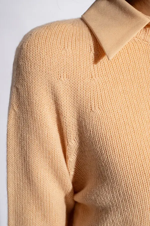Fabiana Filippi Crewneck Knitted Jumper With Ribbed Trim